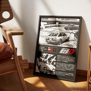Initial D Digital Poster, AE86 Black, Wall Art Print, Anime Poster ...