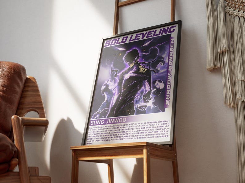Solo Leveling Posters, Sung Jinwoo, Shadow Monarch, Anime Poster ...
