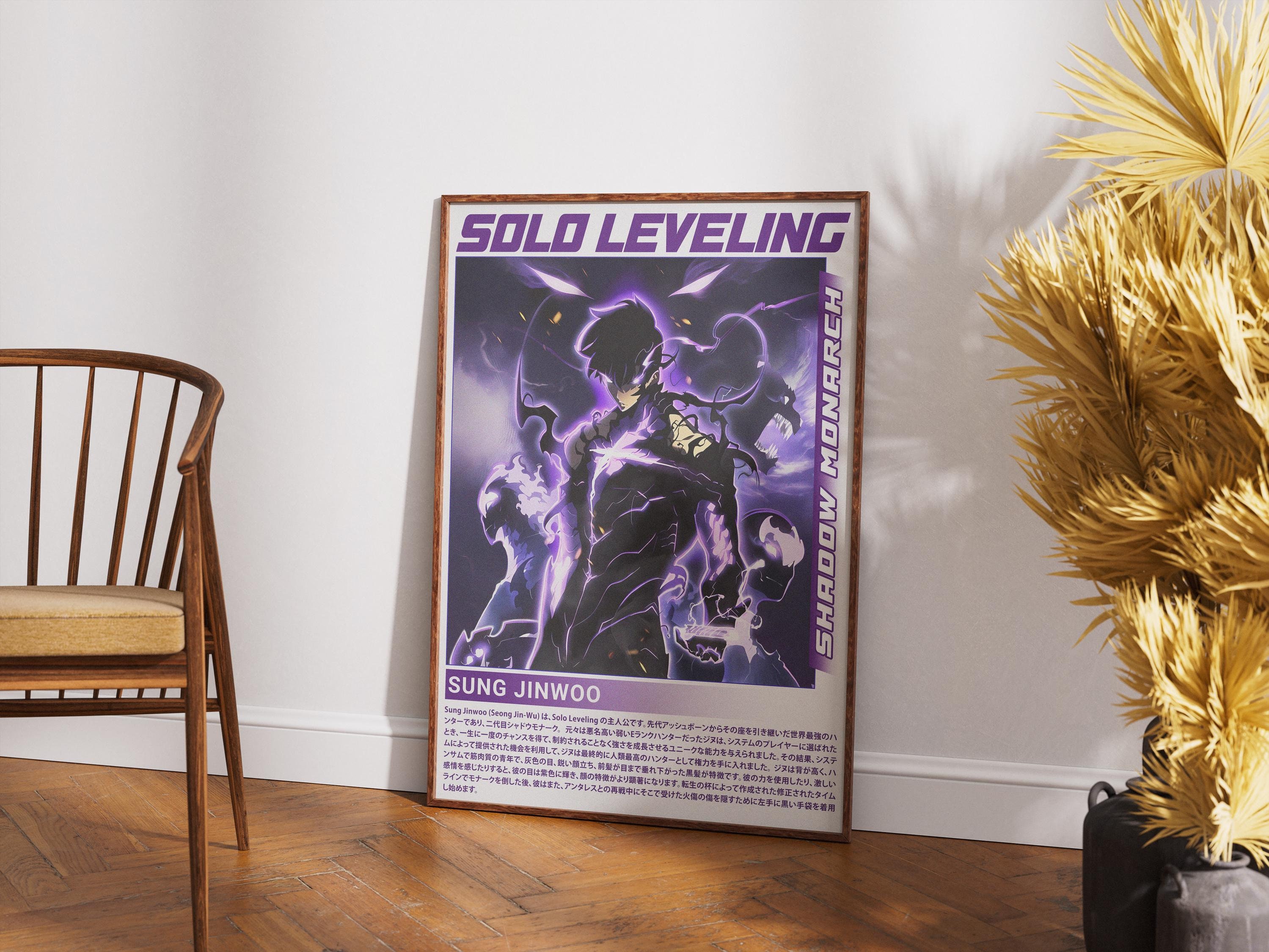 Solo Leveling Posters, Sung Jinwoo, Shadow Monarch, Anime Poster ...