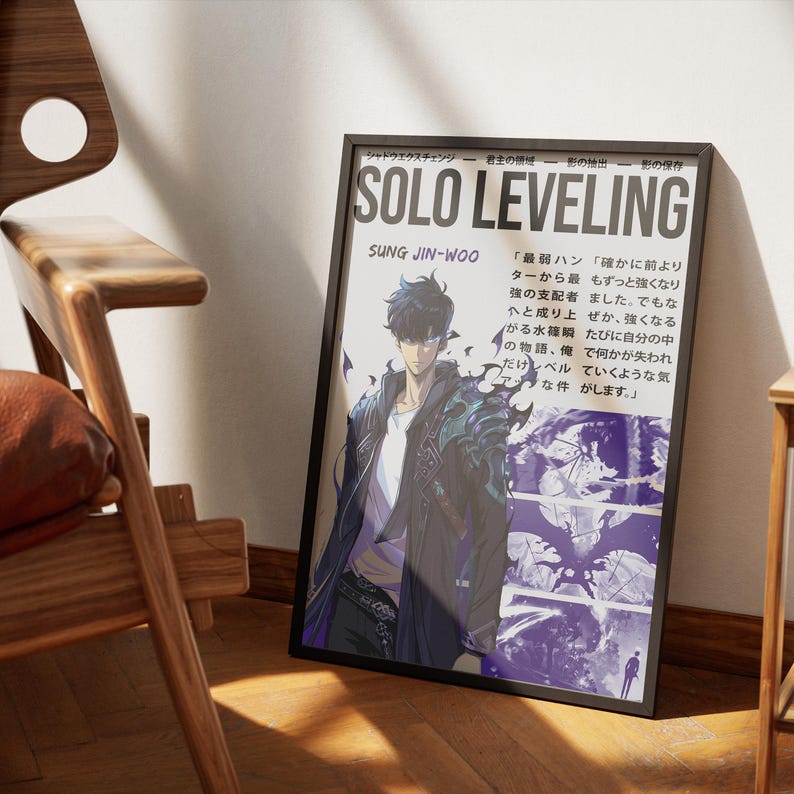Solo Leveling Digital Poster Sung Jinwoo, Limited Edition, Digital Wall ...