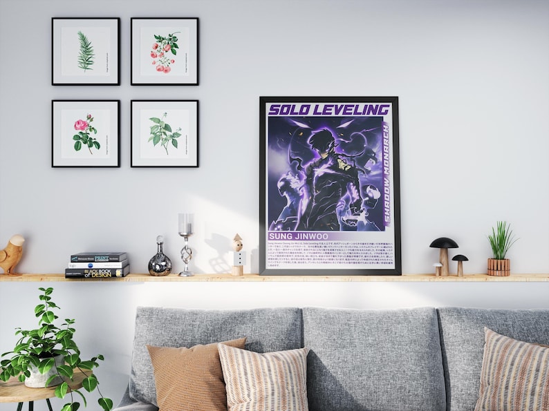 Solo Leveling Posters, Sung Jinwoo, Shadow Monarch, Anime Poster ...