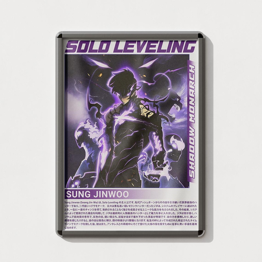 Solo Leveling Posters, Sung Jinwoo, Shadow Monarch, Anime Poster ...