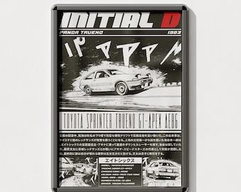 Initial D Posters, AE86 White V2, Panda Trueno, Fujiwara Tofu Shop ...