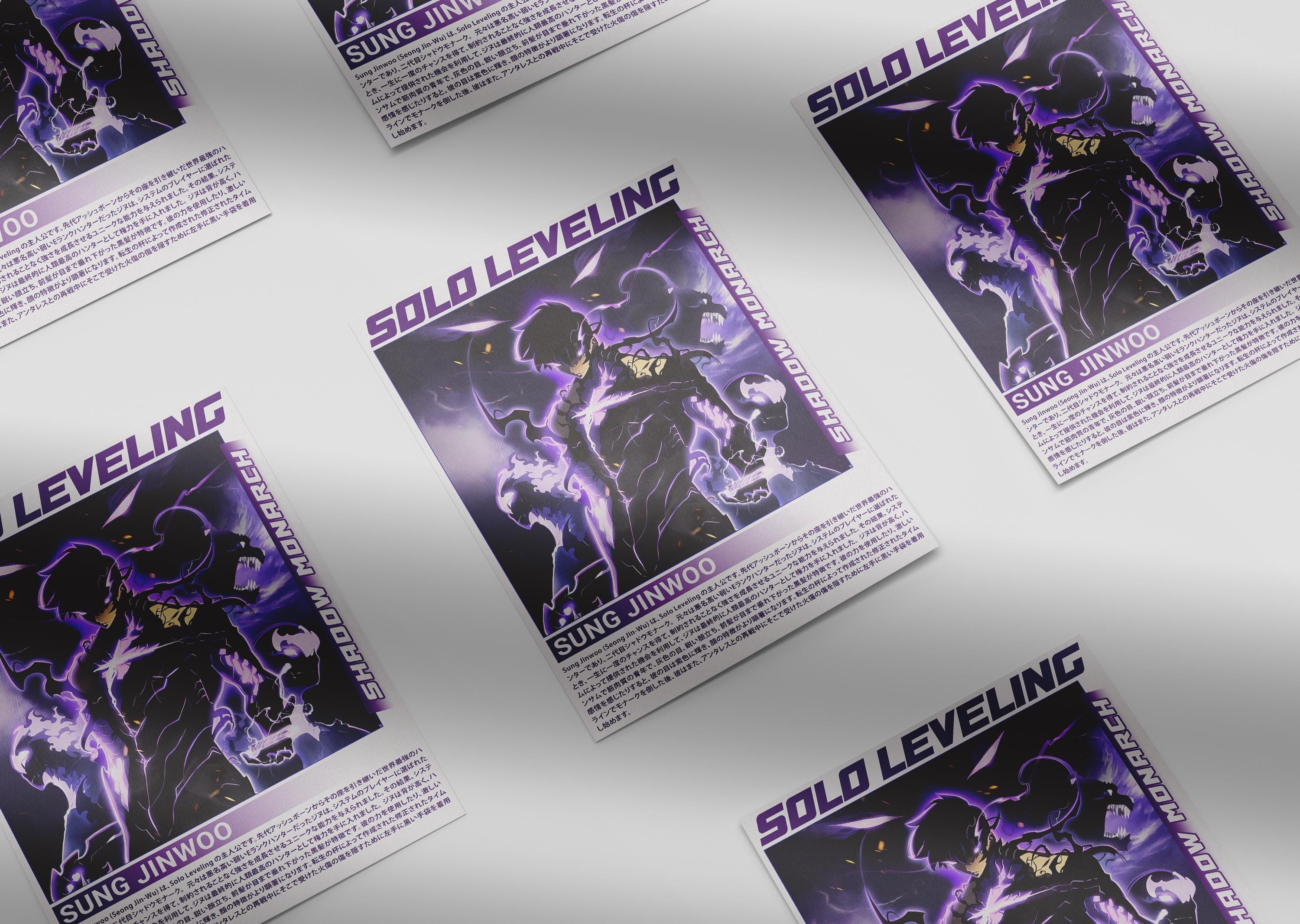 Solo Leveling Posters, Sung Jinwoo, Shadow Monarch, Anime Poster ...