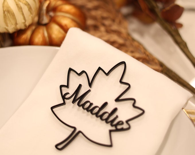 Thanksgiving Leaf Name Tags,fall Table Name Tags,name Tags,custom Name ...