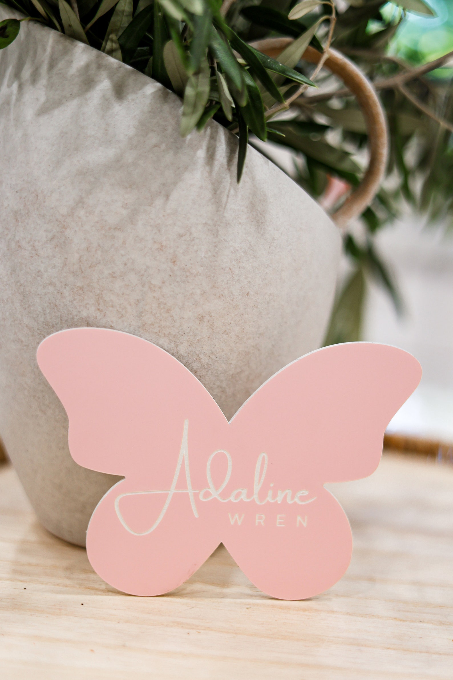 Baby Girl Pink Butterfly Name Sign,hospital Name Sign,name Announcement ...