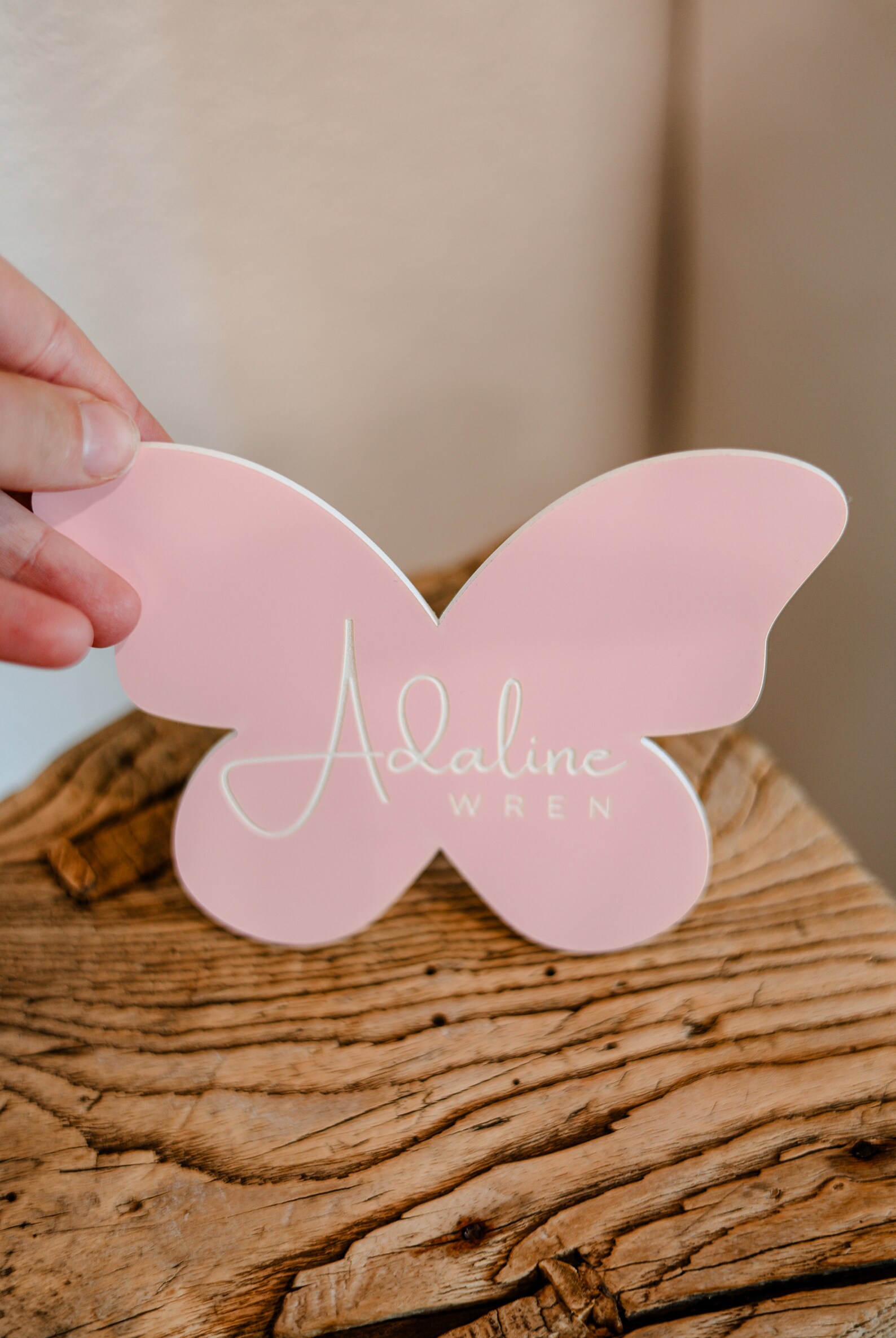 Baby Girl Pink Butterfly Name Sign,hospital Name Sign,name Announcement ...