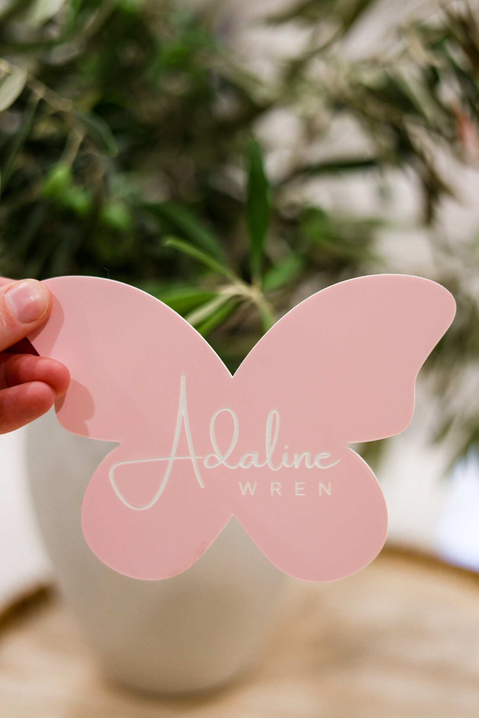 Baby Girl Pink Butterfly Name Sign,hospital Name Sign,name Announcement ...