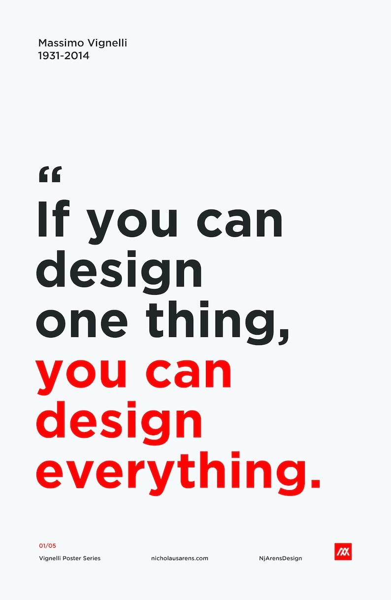 Massimo Vignelli Quote Poster - Etsy