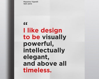 Massimo Vignelli Quote Poster - Etsy