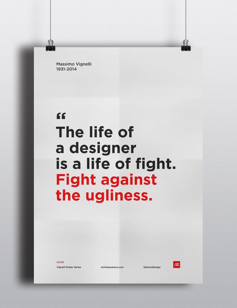 Massimo Vignelli Quote Poster - Etsy