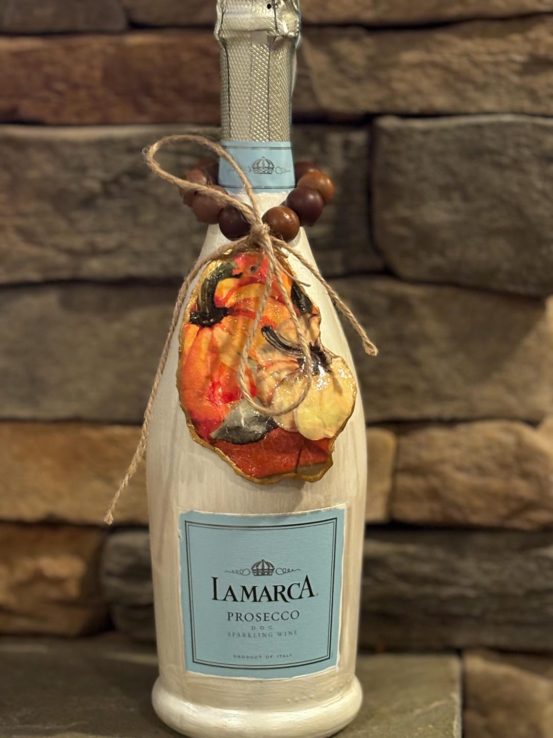 Oyster Shell Wine & Champagne Bottle Charms Seahorse Oranges Pink ...