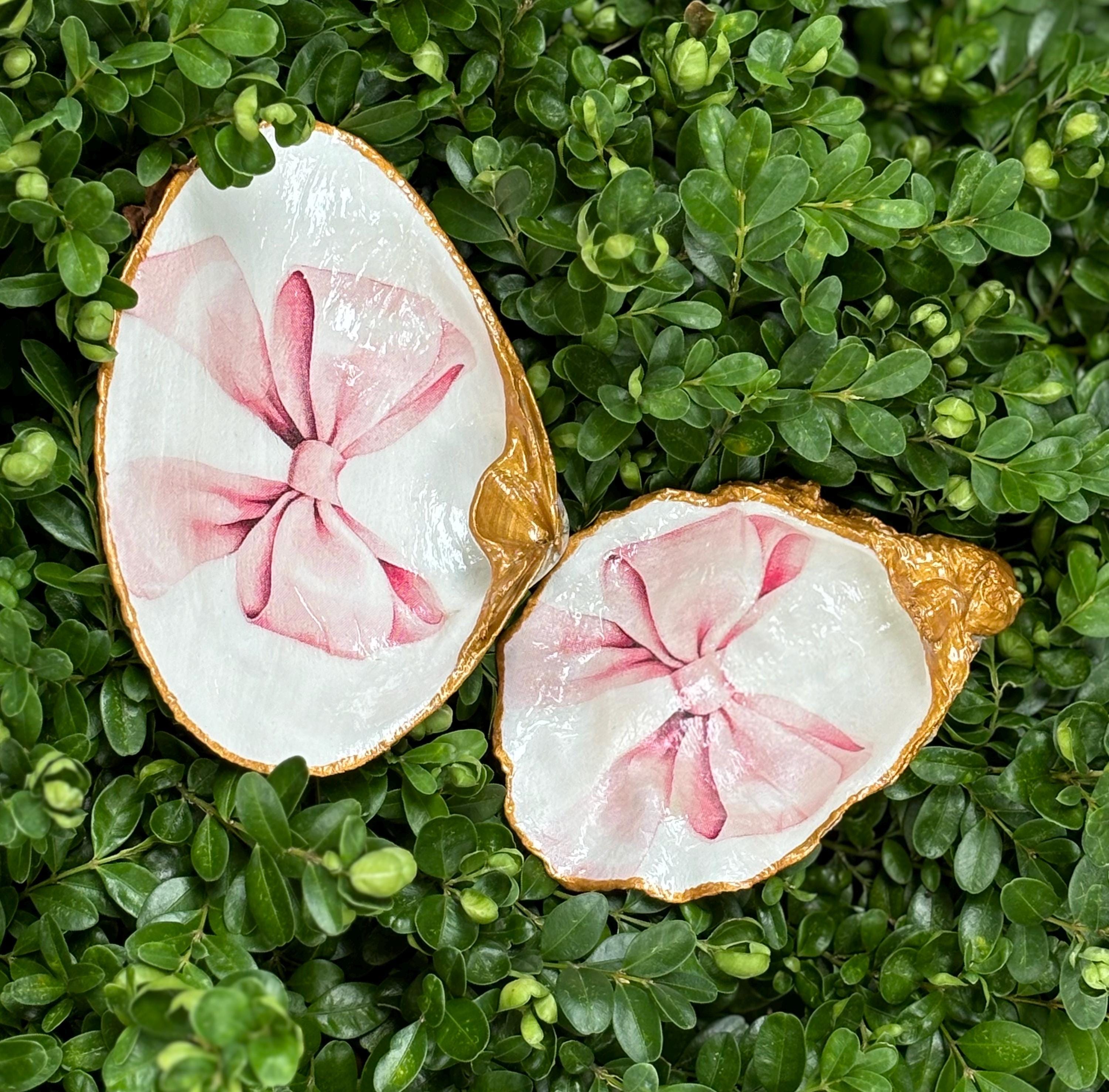 PINK-THEMED Decoupage Oyster/clam Shell Ring Dishes. Perfect for Gifts ...