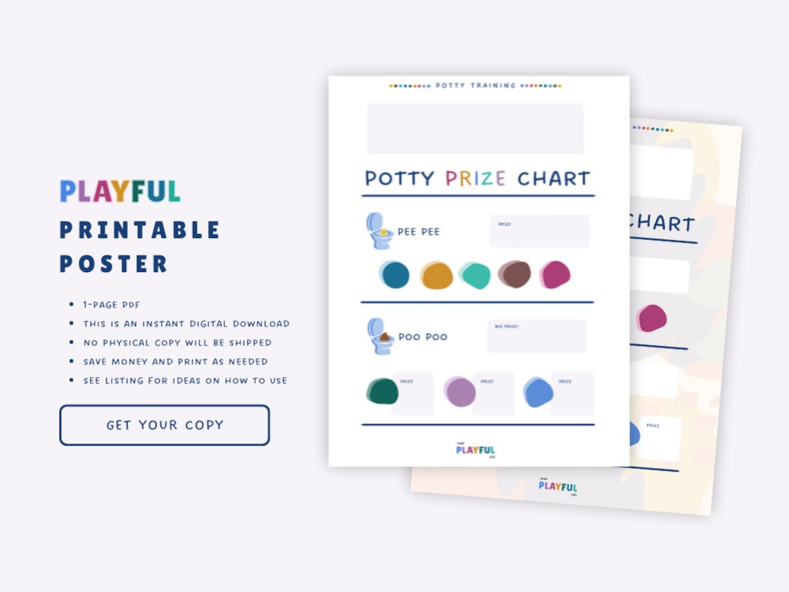Printable "potty Training” Poster Bundle, Prize Chart, Rewards Chart ...