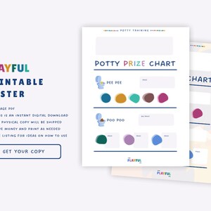 Printable "potty Training” Poster Bundle, Prize Chart, Rewards Chart ...