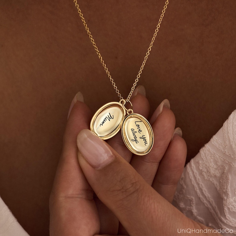Personalised Actual Handwriting Necklace With Birth Flower, Custom ...