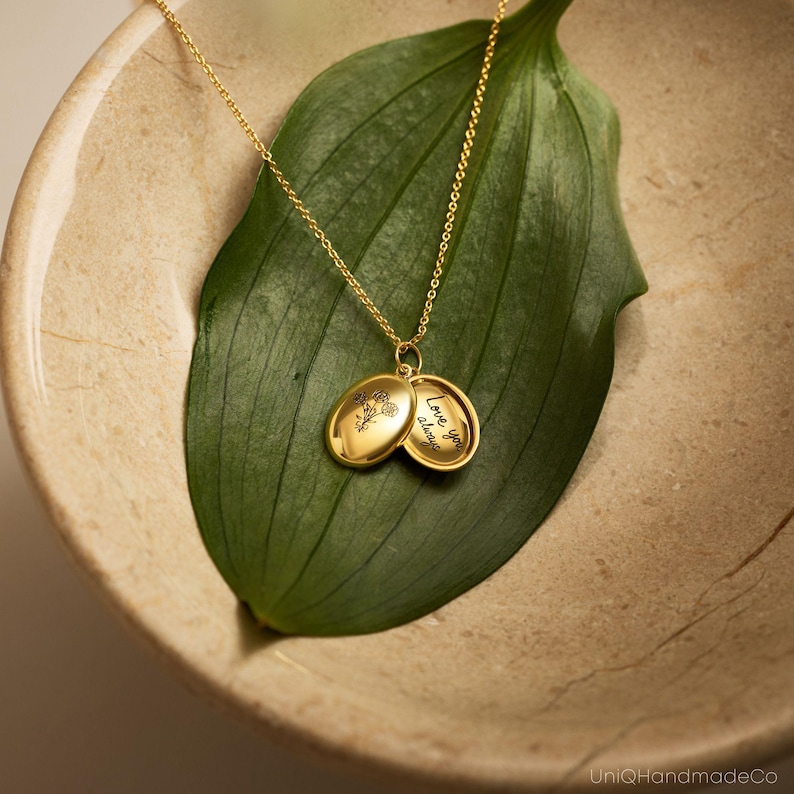 Personalised Actual Handwriting Necklace With Birth Flower, Custom ...
