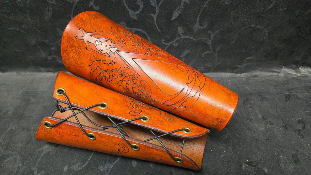 Leather Bracer With Customizable Art - Etsy