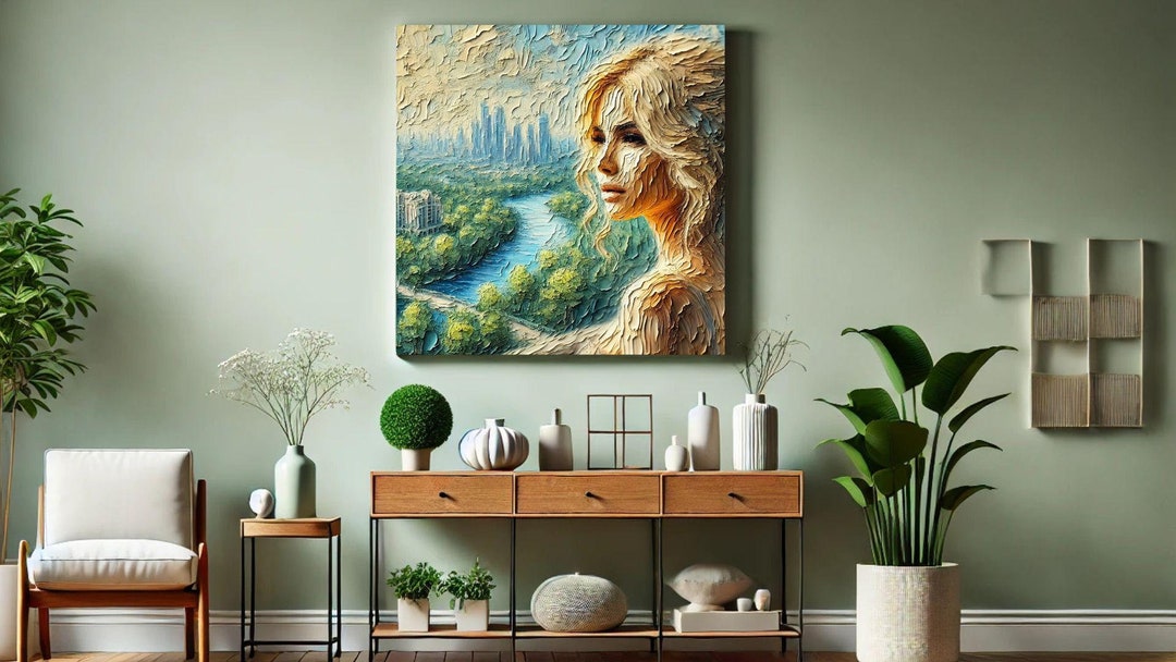 Ai-generated Female Portrait Art Abstract Home Decor Wall Art Print ...