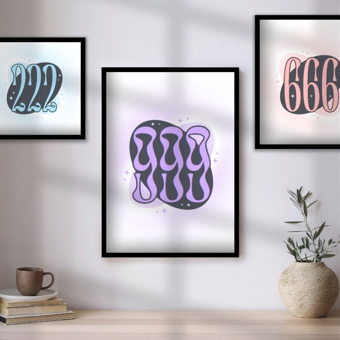 Angel Number Wall Art Bundle, Printable Poster Set, Home Decor Print ...