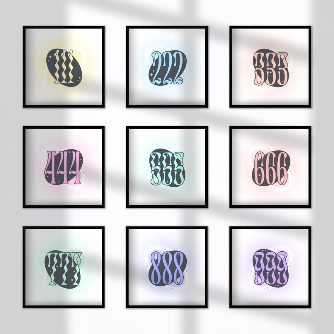 Angel Number Wall Art Bundle, Printable Poster Set, Home Decor Print ...