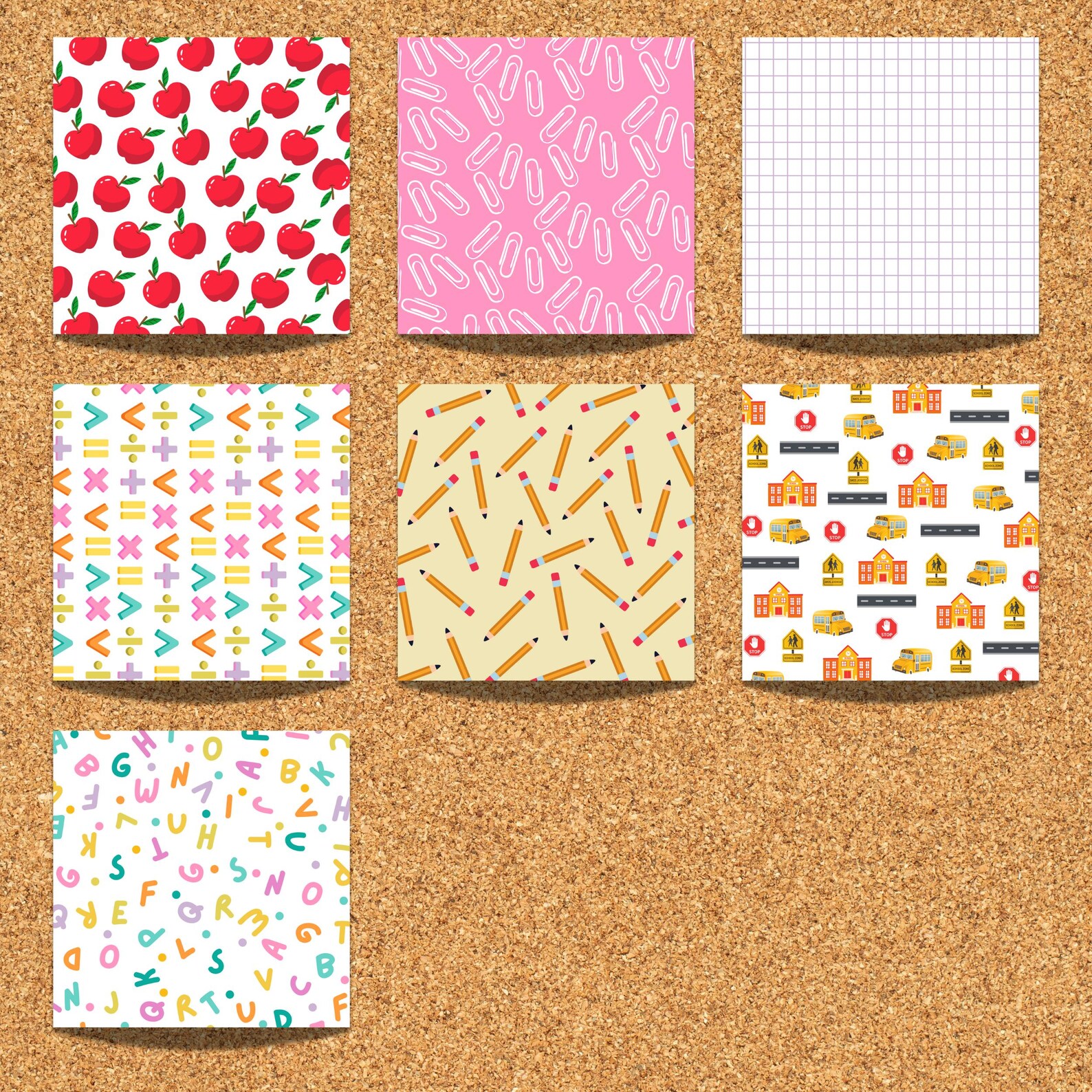 Back to School Digital Paper Seamless Pattern Background Teacher ...