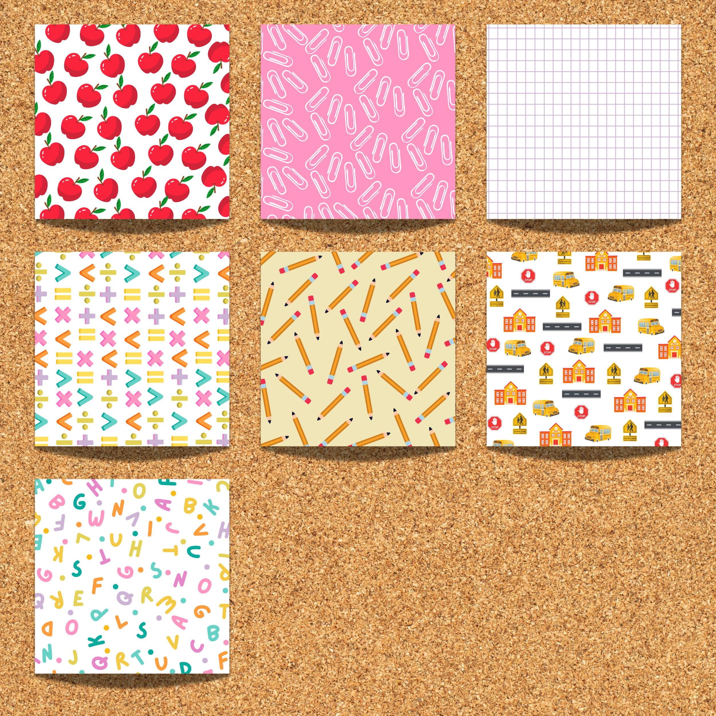 Back to School Digital Paper Seamless Pattern Background Teacher ...