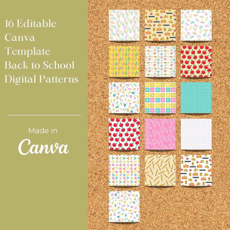 Back to School Digital Paper Seamless Pattern Background Teacher ...
