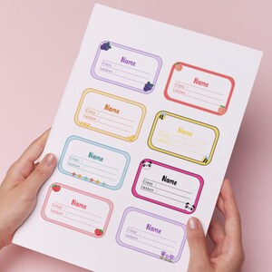 Cute Pastel School Supply Labels Name Labels for School Supplies School ...