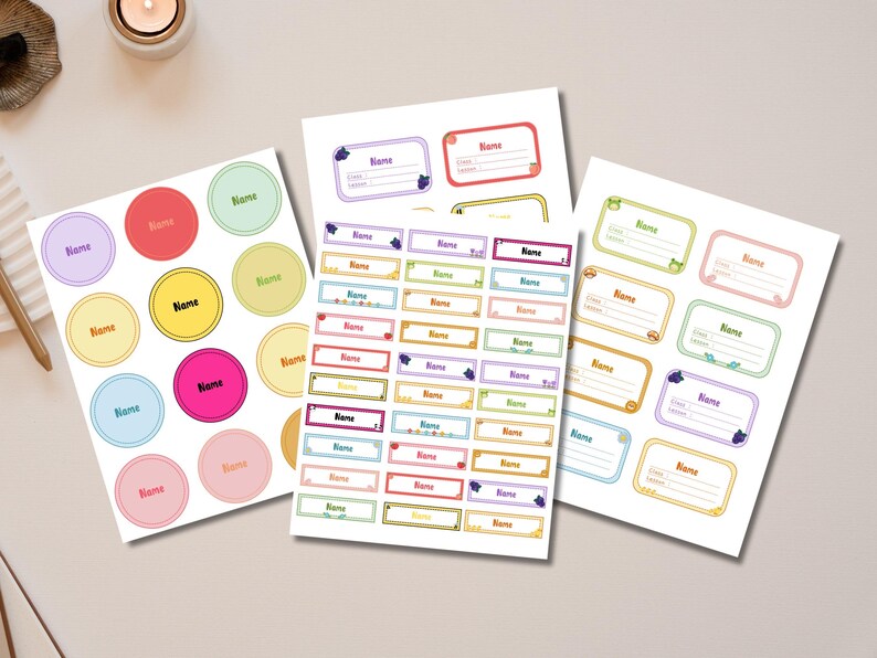 Cute Pastel School Supply Labels Name Labels for School Supplies School ...