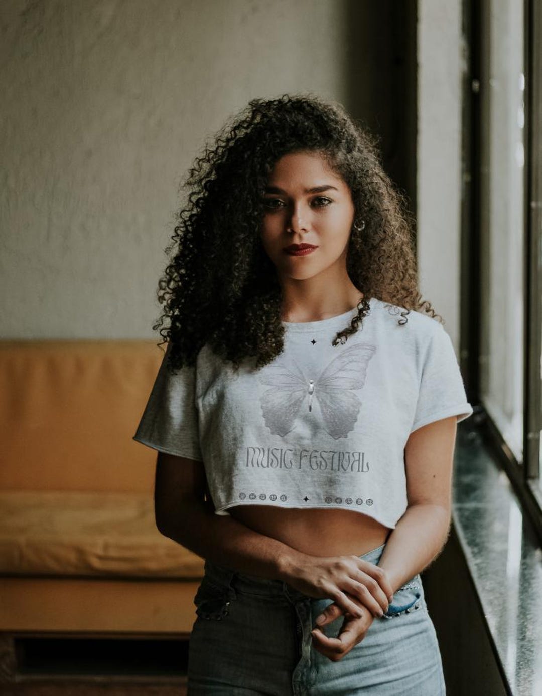 Vintage Band Crop Top, Retro Butterfly Music Festival Shirt ...