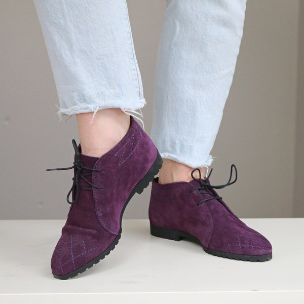 Suede Purple Boots - Etsy