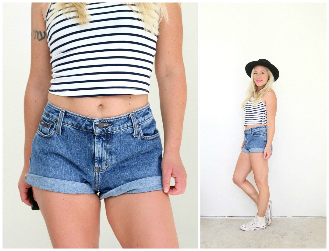 1990's L.e.i. Cuffed Jean Shorts // Women's Size Medium to Large ...