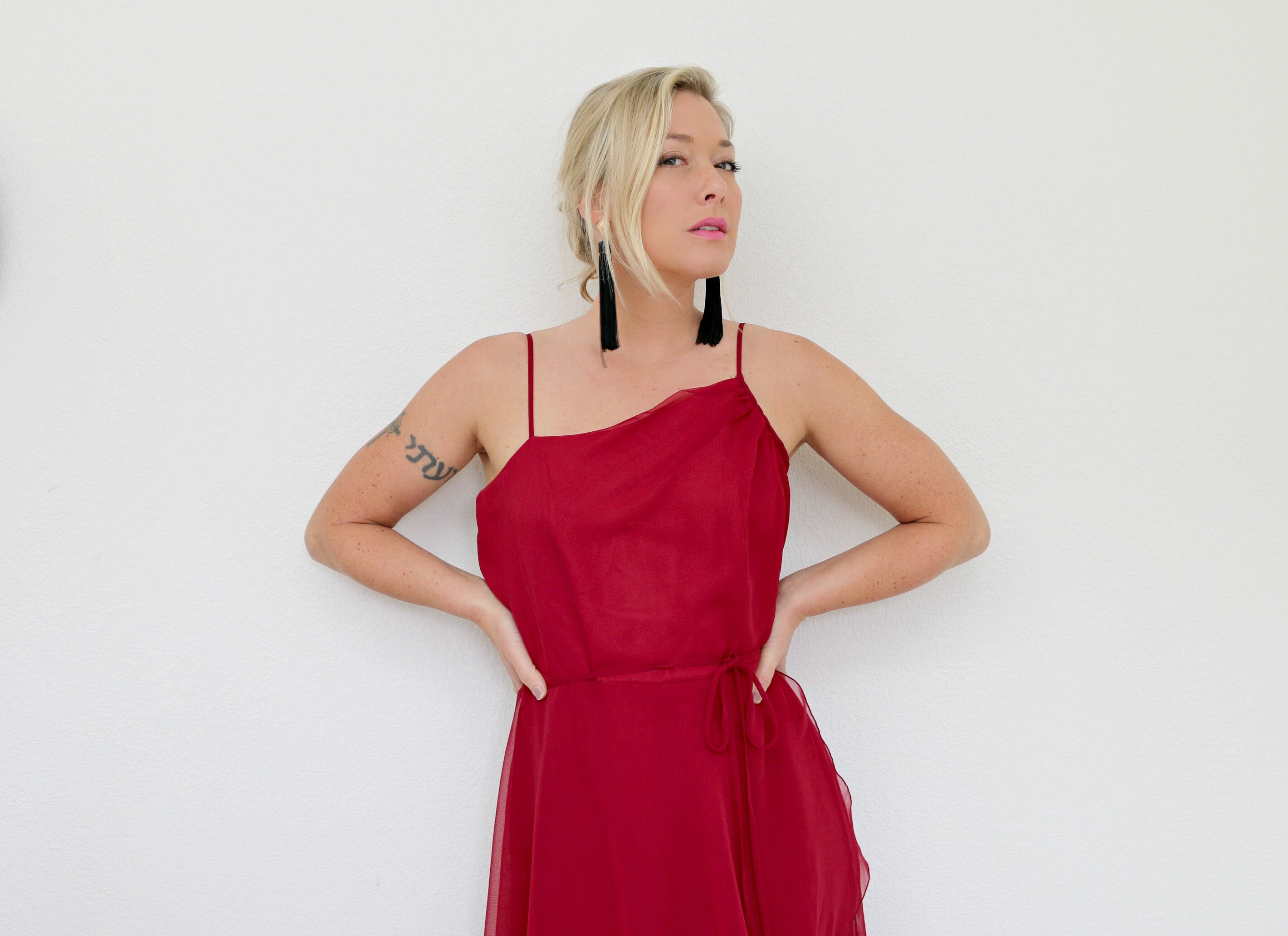 1960s House of Bianchi Cranberry Gown // Size Small to Medium | Etsy