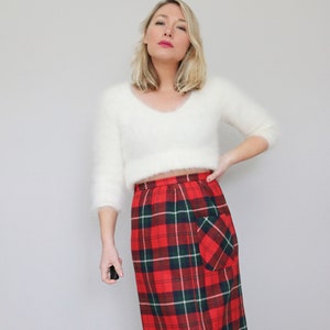 1970's Florence Walsh Plaid Skirt // Size Double Extra Small to Extra ...