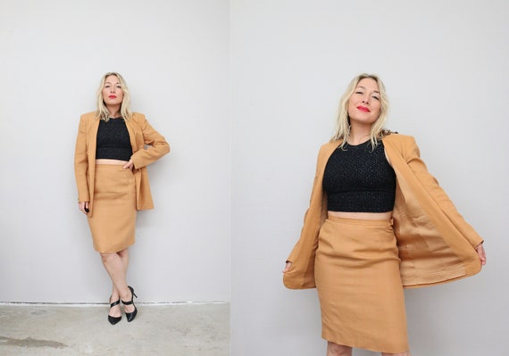 1990's Jones New York Linen Suit // Women's Size Ext… - Gem
