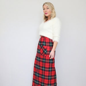 1970's Florence Walsh Plaid Skirt // Size Double Extra Small to Extra ...
