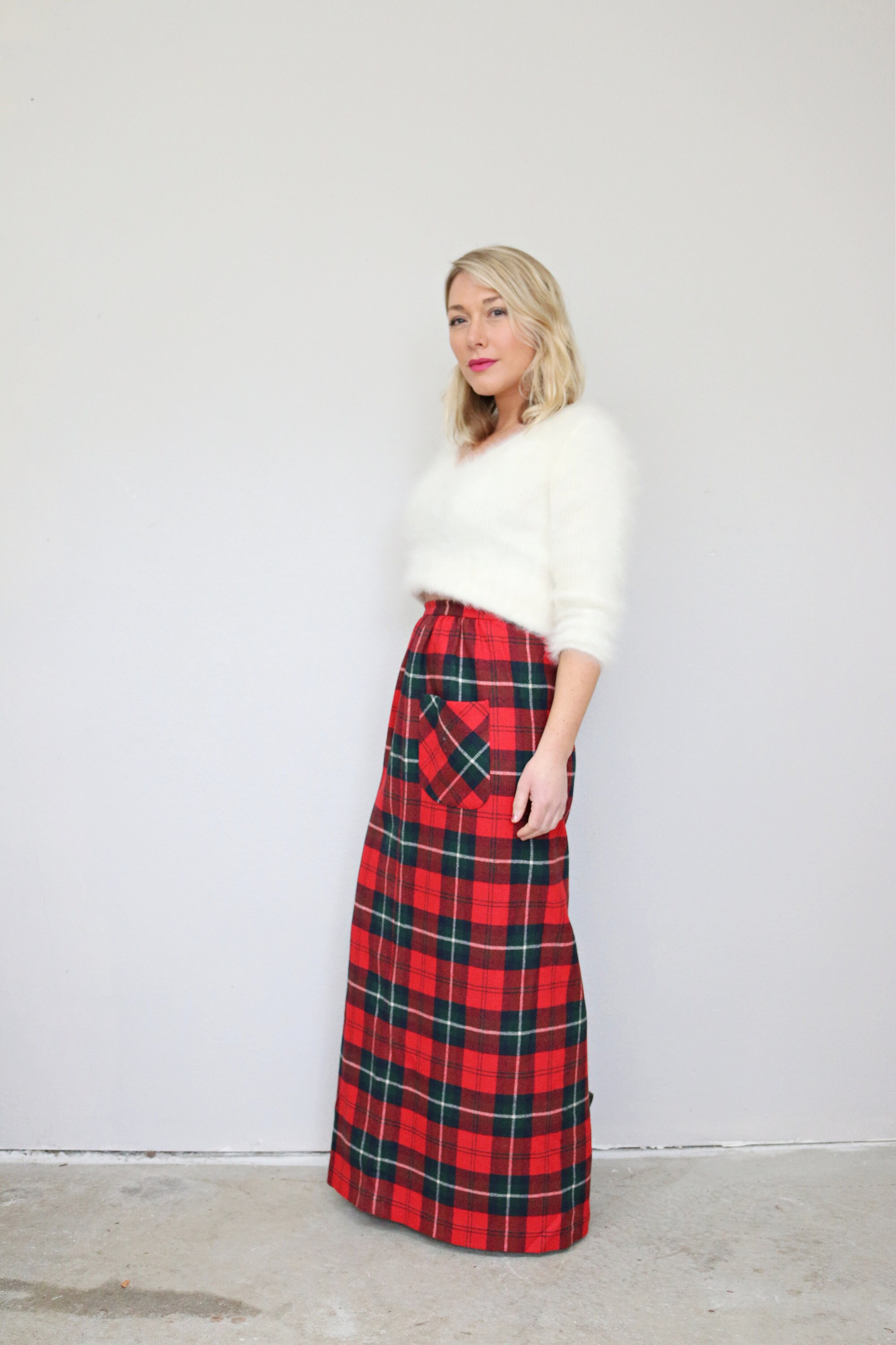 1970's Florence Walsh Plaid Skirt // Size Double Extra | Etsy