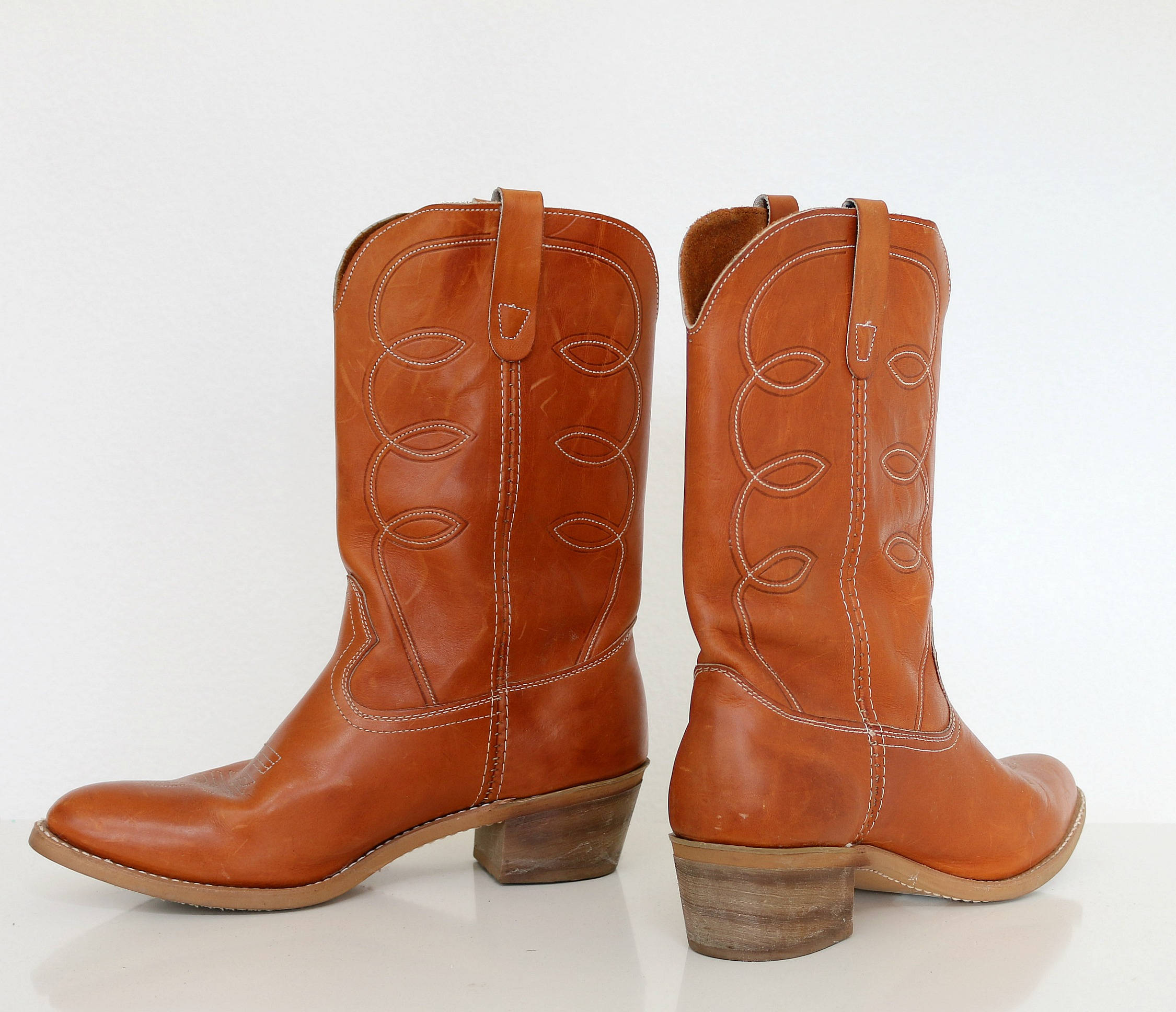 1980s Landis Cognac Cowboy Boots // Men's Size 12 // | Etsy