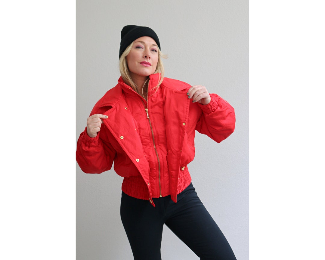 1990's Vintage Fera Cherry Red Ski Coat // Women's Size Small to Medium ...