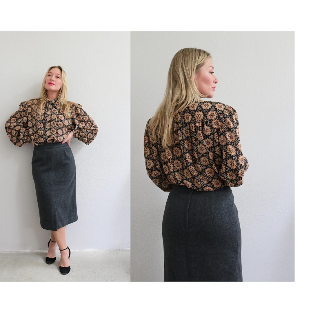1980's Vintage Jordan Puff Blouse ~ Women's Small to Medium to Large SM ...