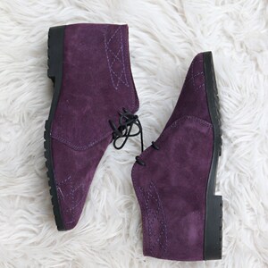 Deadstock, 1990's Buskens Eggplant and Suede Boots // Women's Size 5-1/ ...