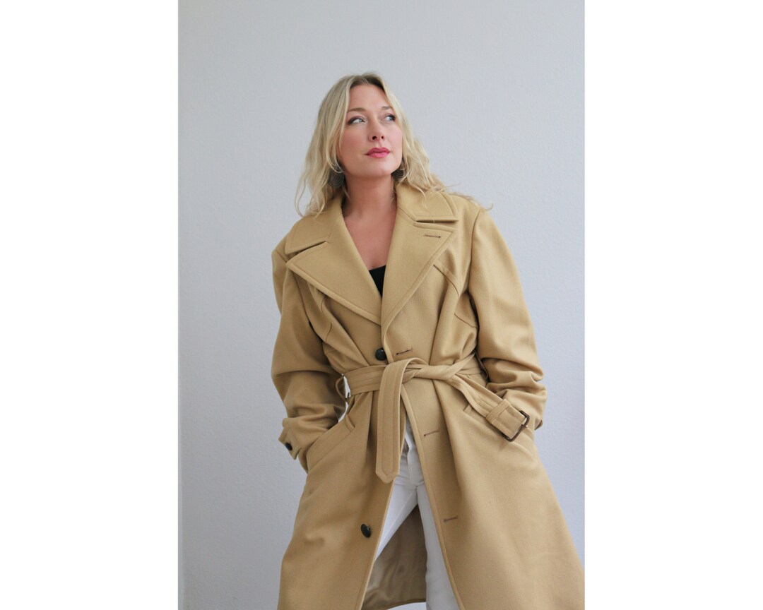 1970's Pendleton Wool Trench Coat in Camel Tan // - Etsy
