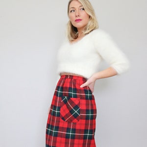 1970's Florence Walsh Plaid Skirt // Size Double Extra Small to Extra ...