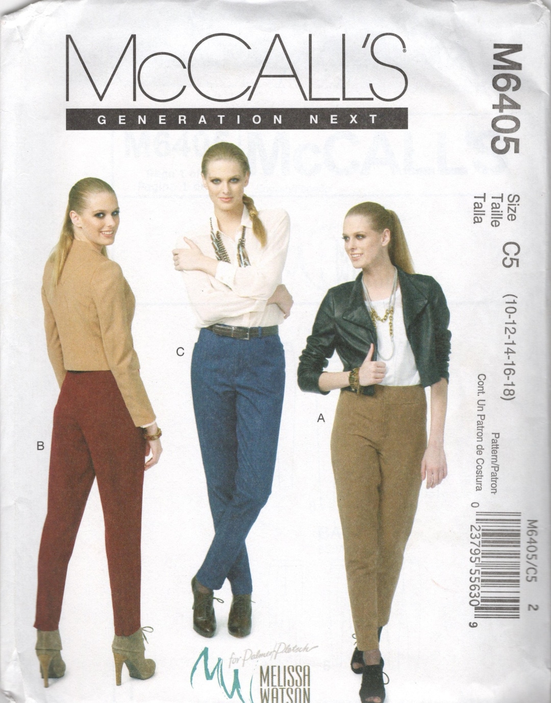 Mccall's Pattern 6405. Pant. Size 10-18 - Etsy