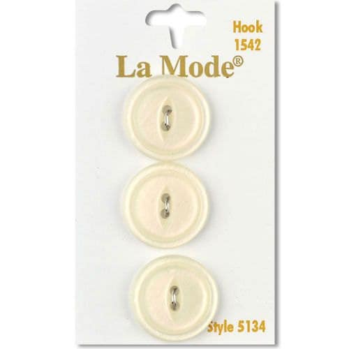 White 3/4" Button. La Mode. 3 Buttons a Card. - Etsy