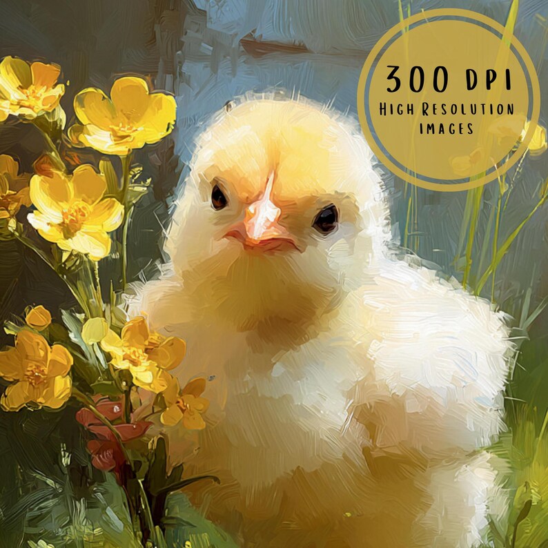Yellow Chick Easter Printable Painting Art Print Your Own Artwork - Etsy