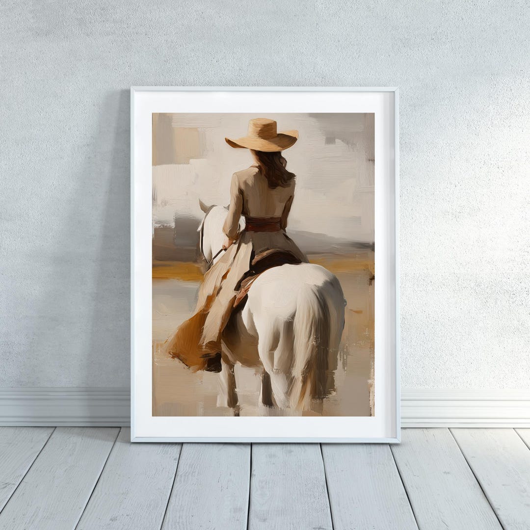 Western Neutral Horse Printable Painting Art Print Your Own Artwork - Etsy
