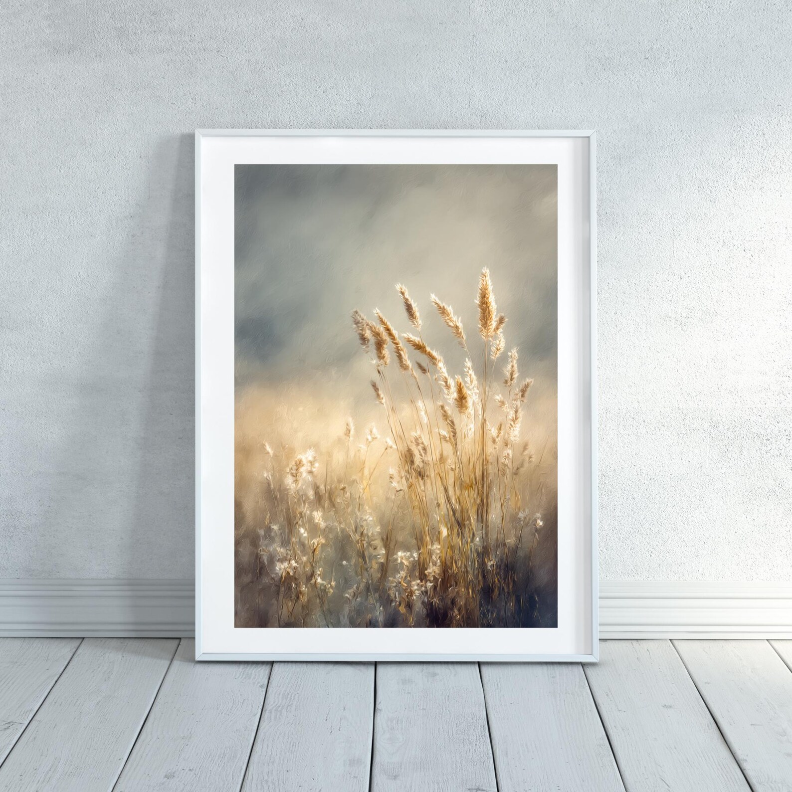 Wheat Field Neutral Printable Painting Art Print Your Own Artwork - Etsy