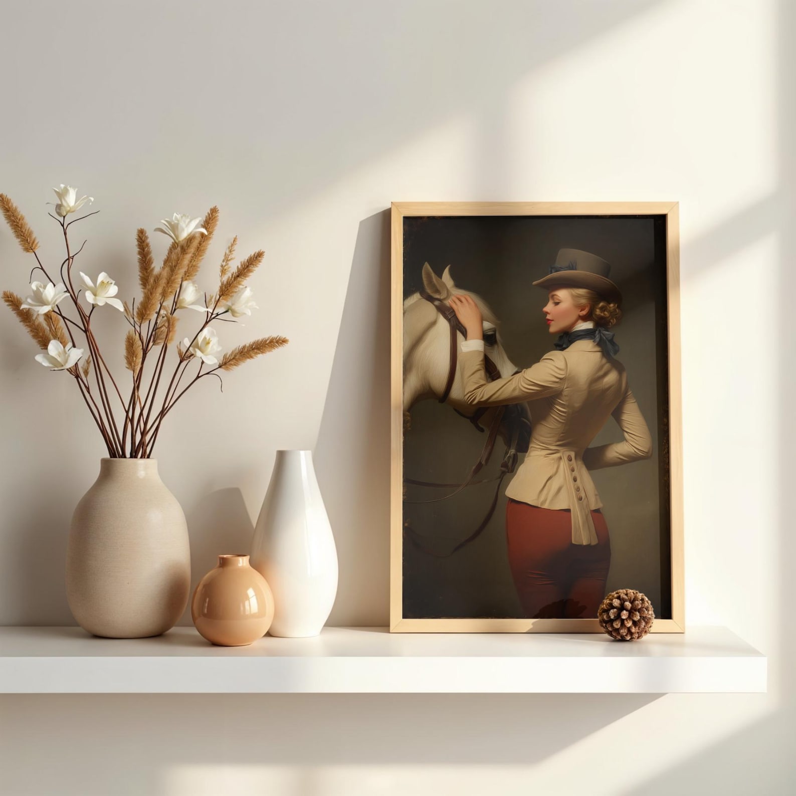 Equestrian Horse and Rider Printable Painting Art Print Your Own ...